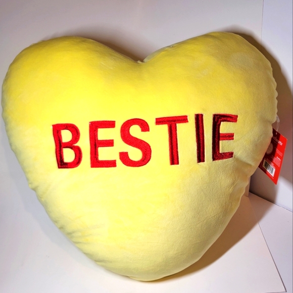 Sweethearts Candy | Toys | Yellow Heartshaped Bestie Pillow By ...